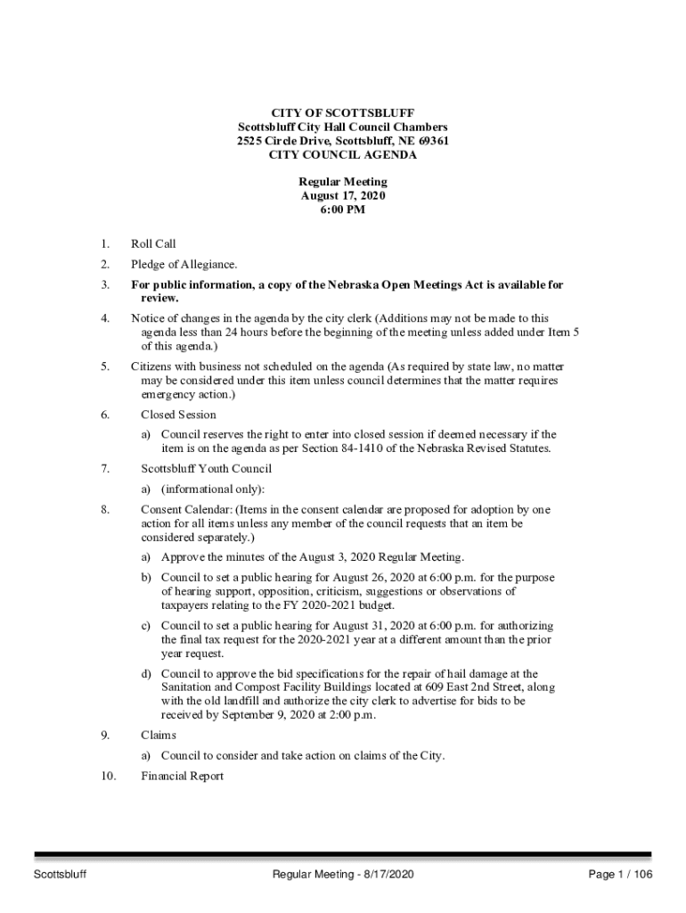 Fillable Online City of Scottsbluff, Nebraska- Government Fax Email ...