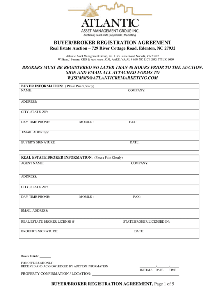 Fillable Online buyer/broker registration agreement Fax Email Print - pdfFiller