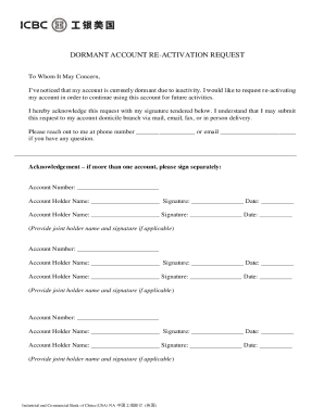 Fillable Online Dormant Account: What Is a Dormant Bank Account? Fax ...