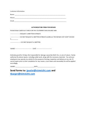 Fillable Online AUTHORIZATION-FORM-FOR-REPAIRS. ... Fax Email Print ...