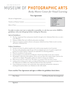 Fillable Online Tour Agreement Fax Email Print - pdfFiller