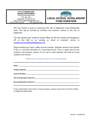 Fillable Online Local School Scholarship Donation Form Fax Email Print ...