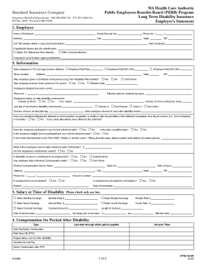 Fillable Online Your Disability Benefit Claim WA Health Care Authority ...