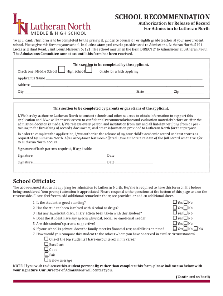 Fillable Online FREE 10+ Sample Recommendation Letters For Students ...