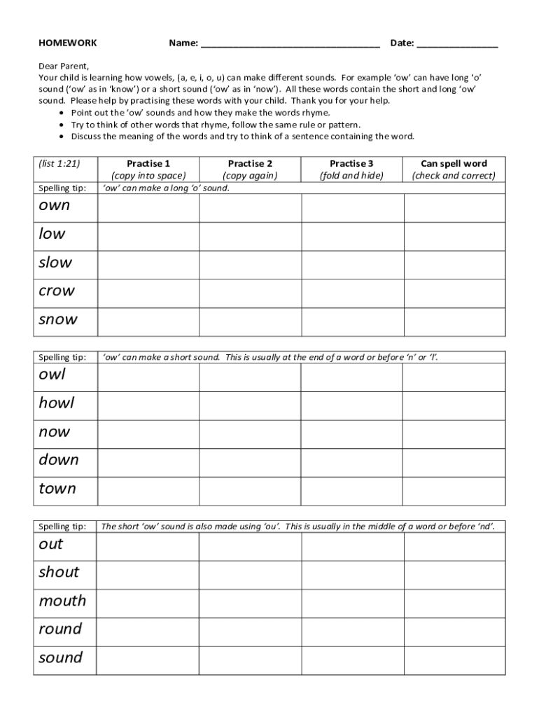 Fillable Online Teaching Vowels: How To Help Your Child Learn Long ... Fax Email Print - pdfFiller