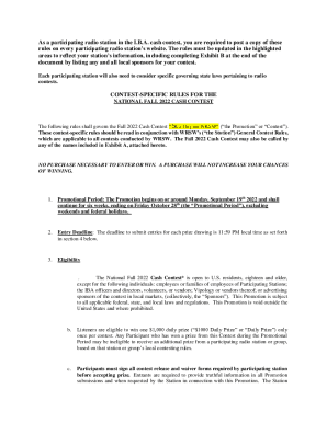 Fillable Online GENERAL CONTEST RULES - FM100.3 - Better Music ... Fax ...