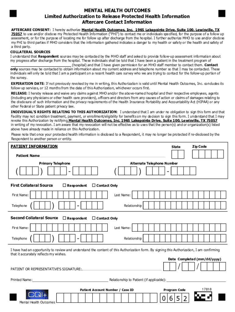 Fillable Online Health Information Psychiatric Services Authorization to ... Fax Email Print ...