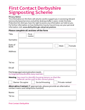 Fillable Online First Contact form Fax Email Print - pdfFiller