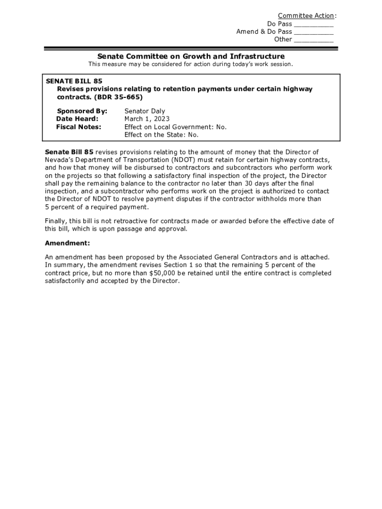 Fillable Online SB 85 WSD. SB 85 WSD Fax Email Print - pdfFiller