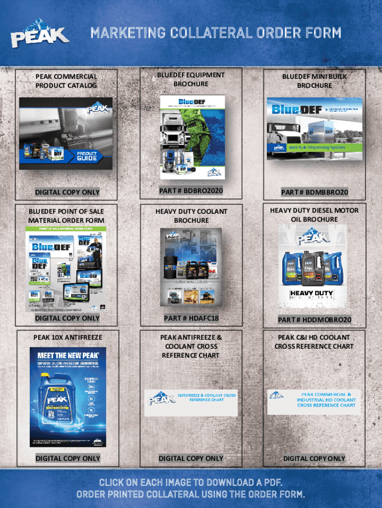 Fillable Online Marketing Collateral Request Form Template Fax Email ...