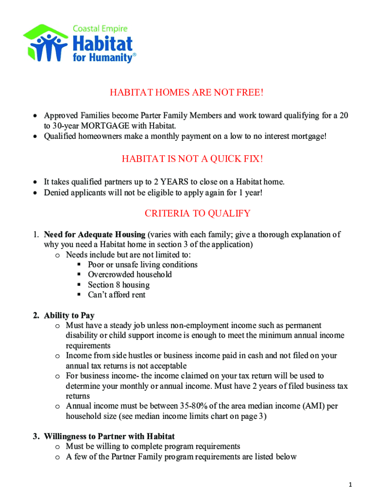 Fillable Online How to Apply to Habitat for Humanity in Citrus County Fax Email Print - pdfFiller