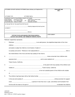 Fillable Online Fillable FL/E-CT-033 For Court Use Only ATTORNEY FOR ... Fax Email Print - pdfFiller