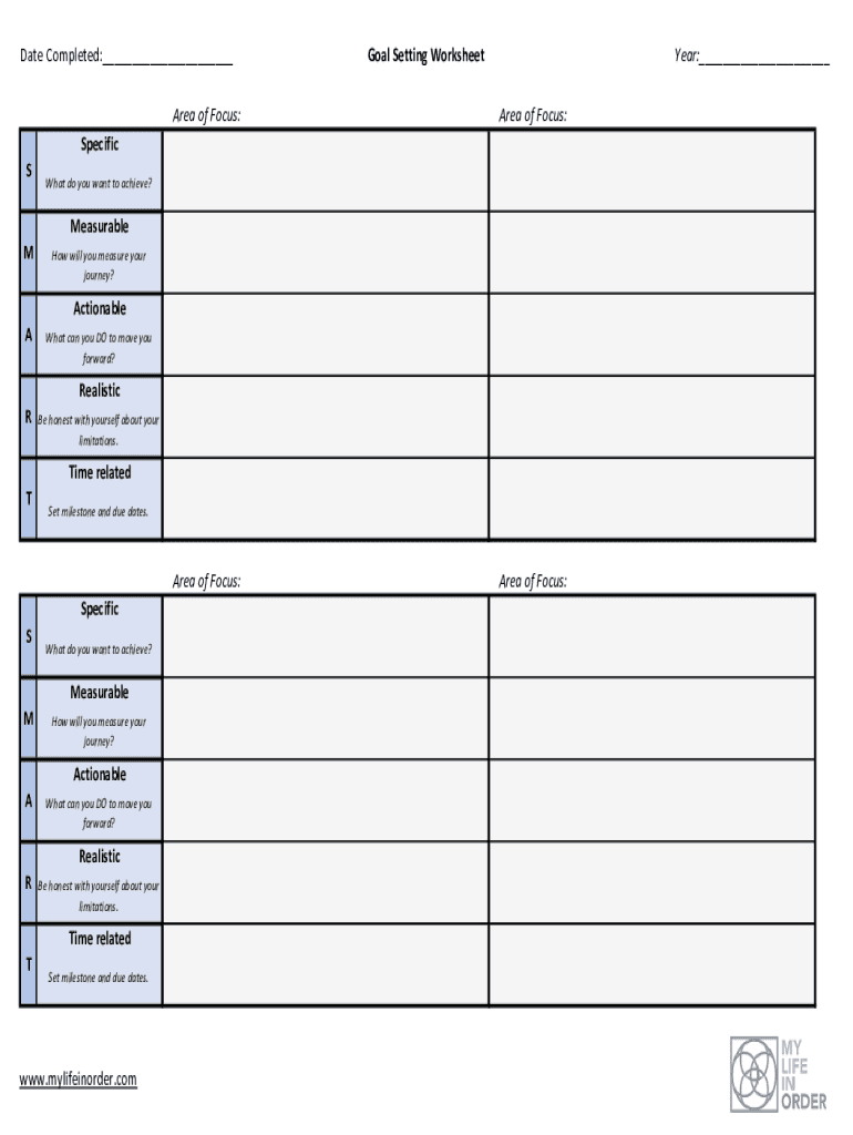 Fillable Online Copy of SMART Goal Setting Worksheet.pdf Fax Email ...
