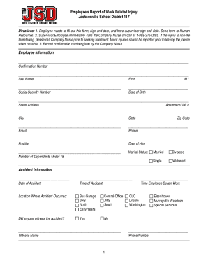 Fillable Online employee accident and injury report Fax Email Print ...