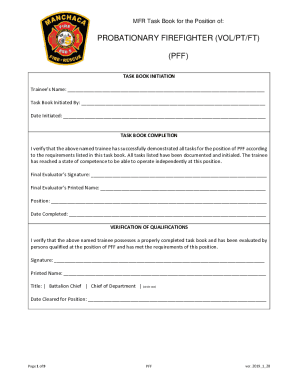 Fillable Online Rogers Fire Department Probationary Firefighter Task ...