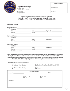 Fillable Online Building Permit / Tree Removal Application Form - City ...