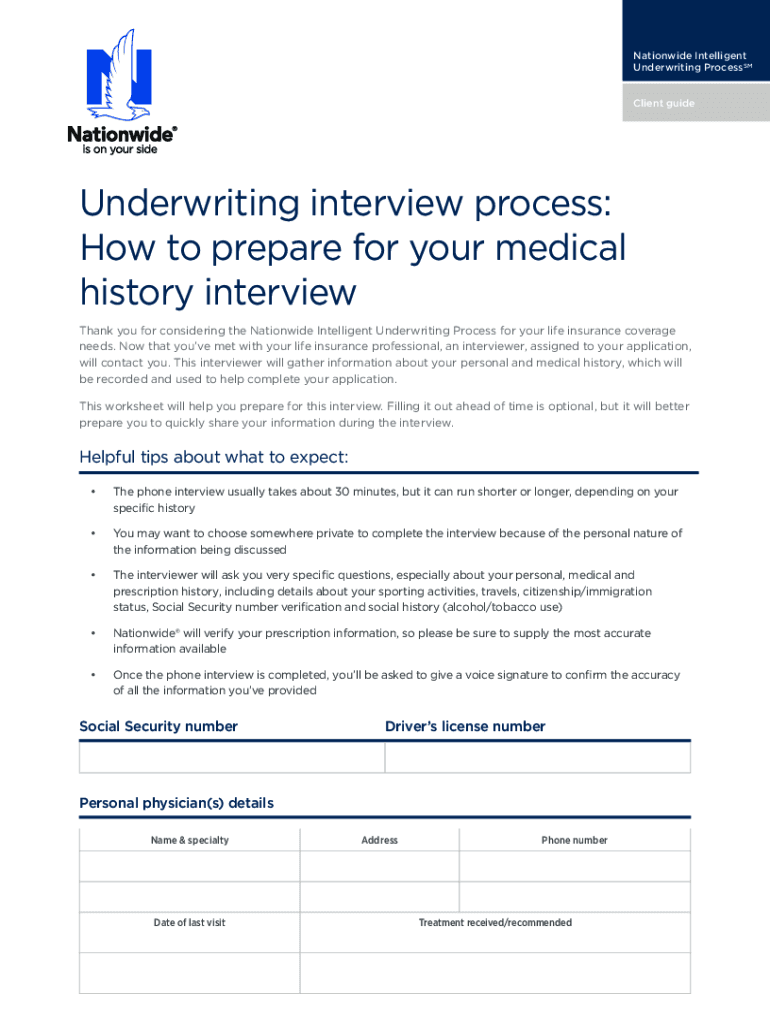 Fillable Online Underwriting interview process: How to prepare for your ...