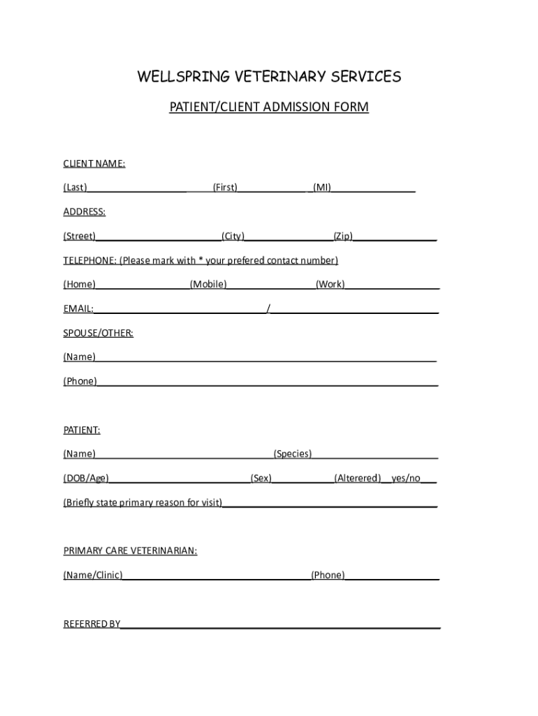 Fillable Online client-patient-admission-form.pdf Fax Email Print ...