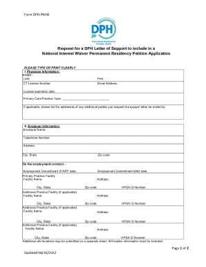 Fillable Online FORM - NIW Support letter request Fax Email Print ...