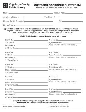 Fillable Online Customer Booking Request Form.indd Fax Email Print ...