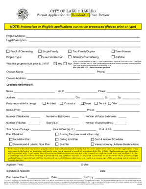 Fillable Online Permit Center / Lake Charles, Louisiana Fax Email Print ...