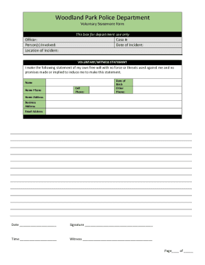 Fillable Online Voluntary or Witness Statement Fax Email Print - pdfFiller