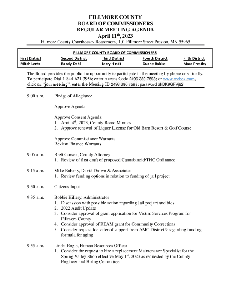 Fillable Online Fillmore County Journal - 3.23.15 by Jason Sethre Fax ...