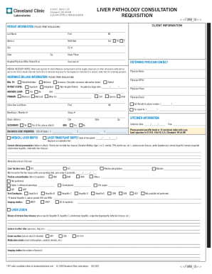 Fillable Online LIVER PATHOLOGY CONSULTATION REQUISITION Fax Email Print - pdfFiller