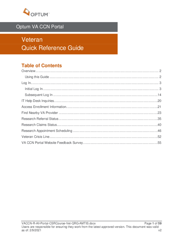 Fillable Online VA CCN Region 3 Reference Guide - Provider Template Fax ...