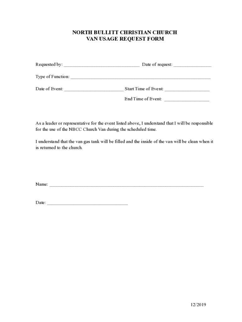 Fillable Online North Bullitt Christian ChurchForms and Links Fax Email ...