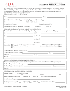 Fillable Online MArch/MS Approval Form Fax Email Print - pdfFiller