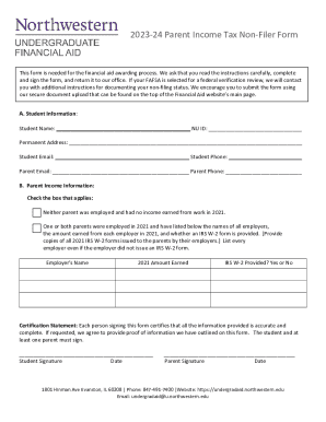 Fillable Online 2023-24 Parent Income Tax Non-Filer Form Fax Email ...