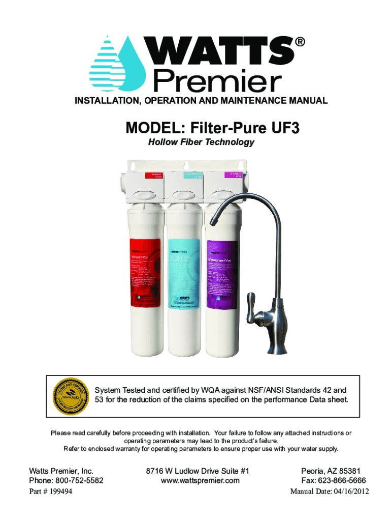 Fillable Online POINT OF USE FILTERS How do I know if a POU ... Fax ...