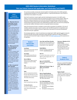 Fillable Online law yale Comparison of Financial Aid Application ...
