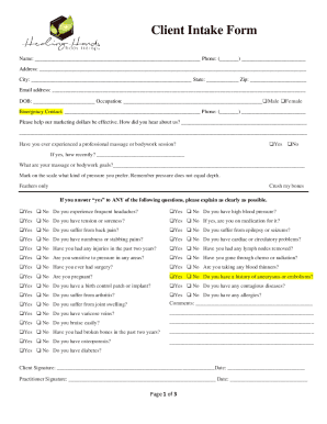 Fillable Online Holland Family Chiropractic New Patient Intake Form Fax ...