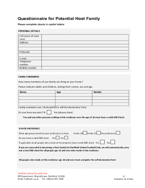 Fillable Online Host Family Application Form.docx Fax Email Print ...