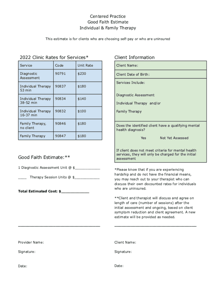 Fillable Online FAQs on the No Surprises Act and good faith estimates ...