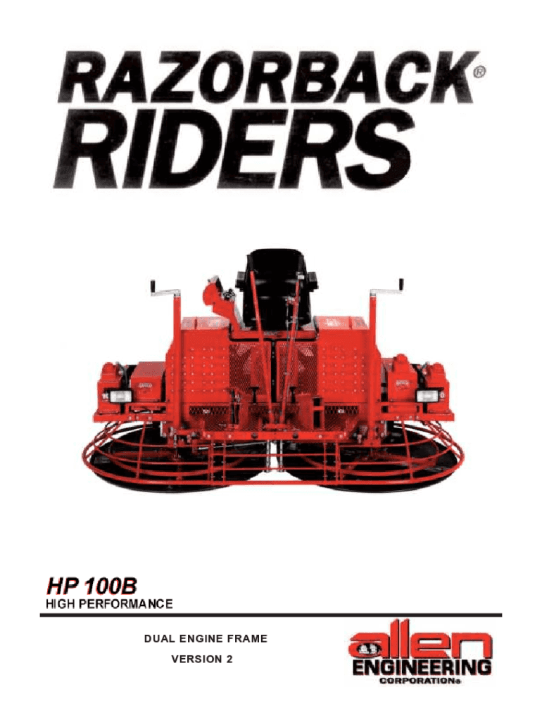 Fillable Online Operator's Manual Ride-On Power Trowel CRT836 Series ...