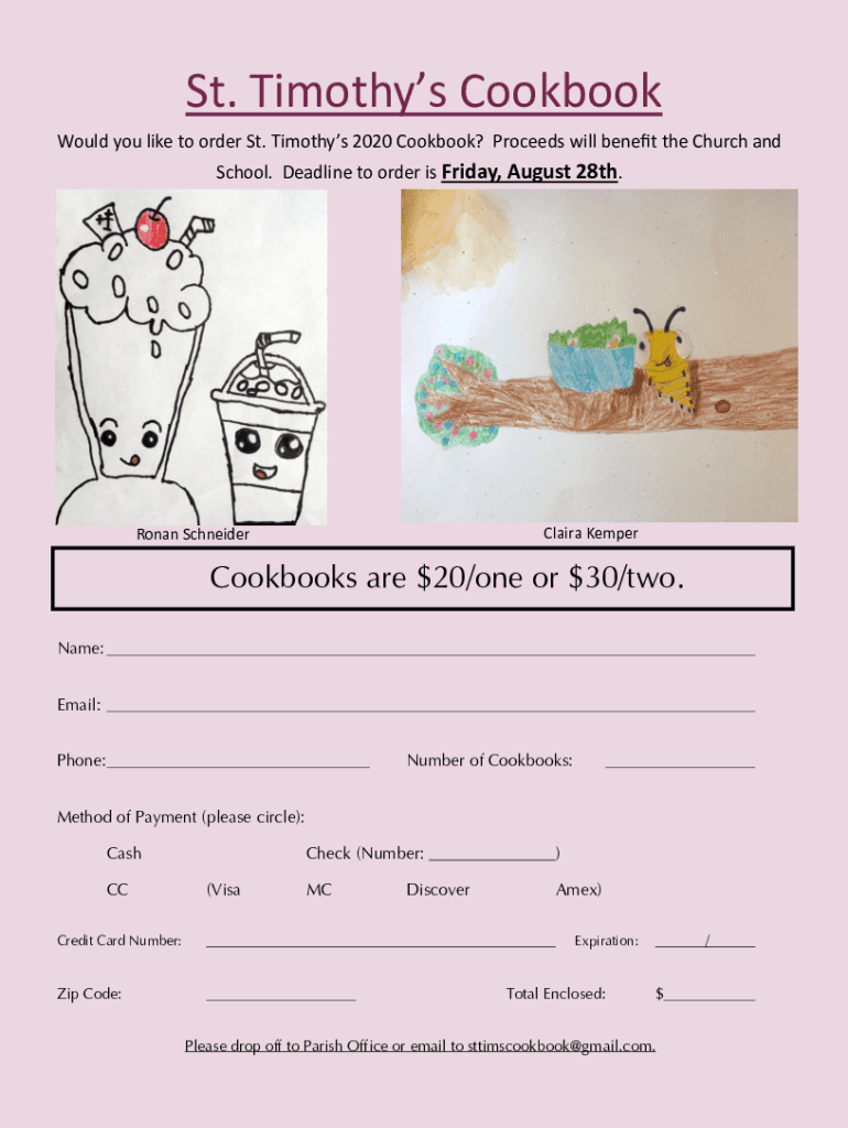 Fillable Online St. Timothy's Cookbook Fax Email Print - pdfFiller