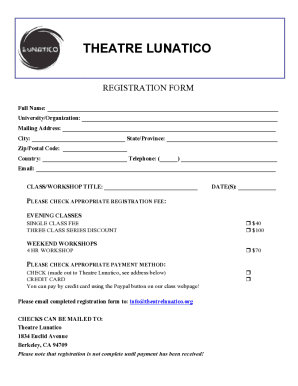Fillable Online CLASS REGISTRATION FORM.doc Fax Email Print - pdfFiller