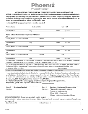 Fillable Online NOTICE: PHOENIX Rehabilitation and Health Services, Inc ...