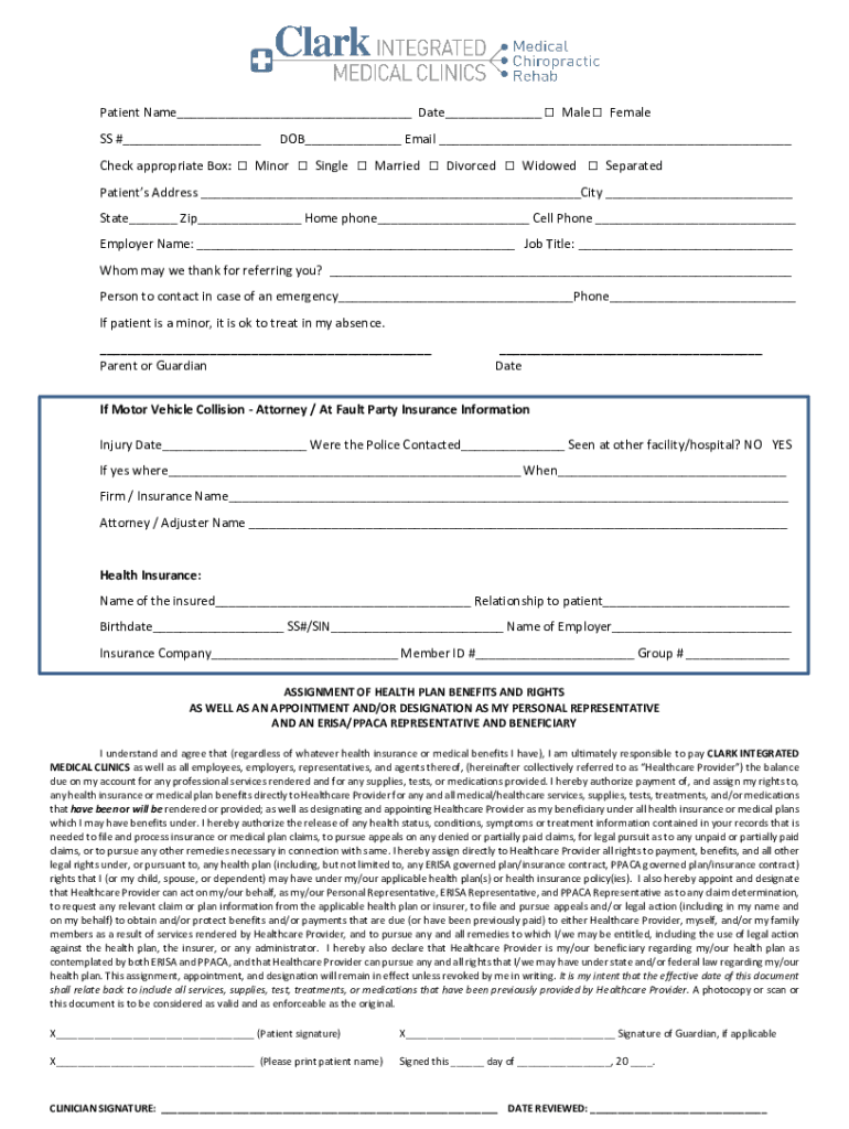 Fillable Online Patient Name Date Male Female Fax Email Print - pdfFiller