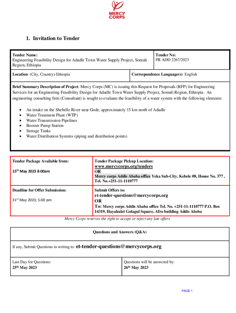 Fillable Online Tender Package Request for Proposal -Engineering ...