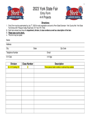 Fillable Online 4-H Forms and Resources Fax Email Print - pdfFiller