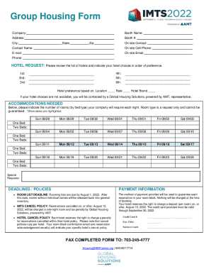 Fillable Online Housing Form Group Fax Email Print - pdfFiller