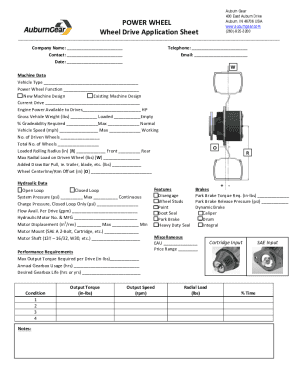 Fillable Online POWER WHEEL Wheel Drive Application Sheet Fax Email ...