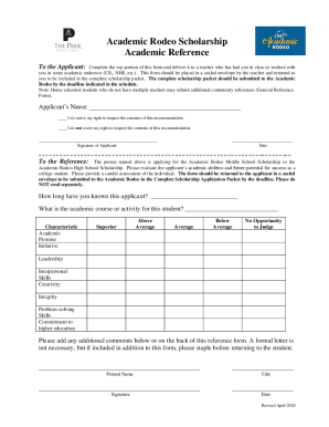 Fillable Online Academic Rodeo Scholarship Counselor's Verification Fax Email Print - pdfFiller