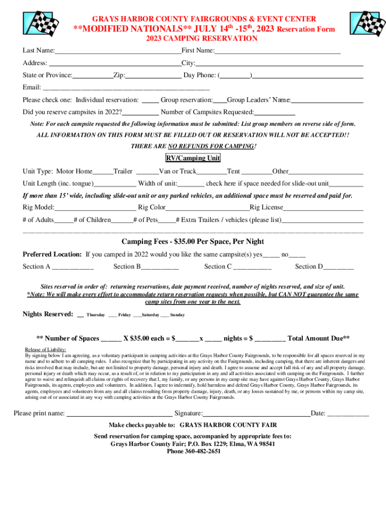 Fillable Online Grays Harbor County Fair - The Olympic Peninsula, WA Fax Email Print - pdfFiller