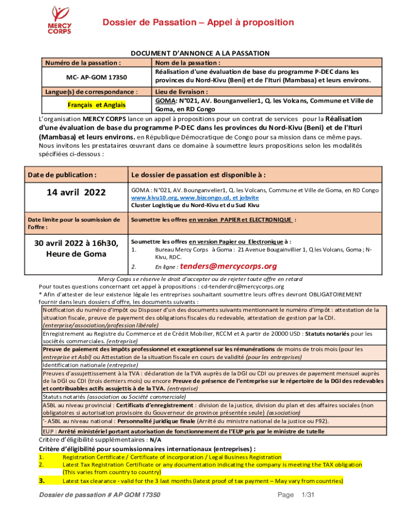 Remplissable En Ligne guide de procdures d'appel a projets pour l'attribution des ... Fax Email ...