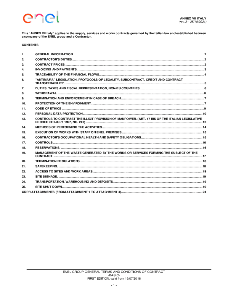 Fillable Online Annex VII Model Service Framework Contract Fax Email ...